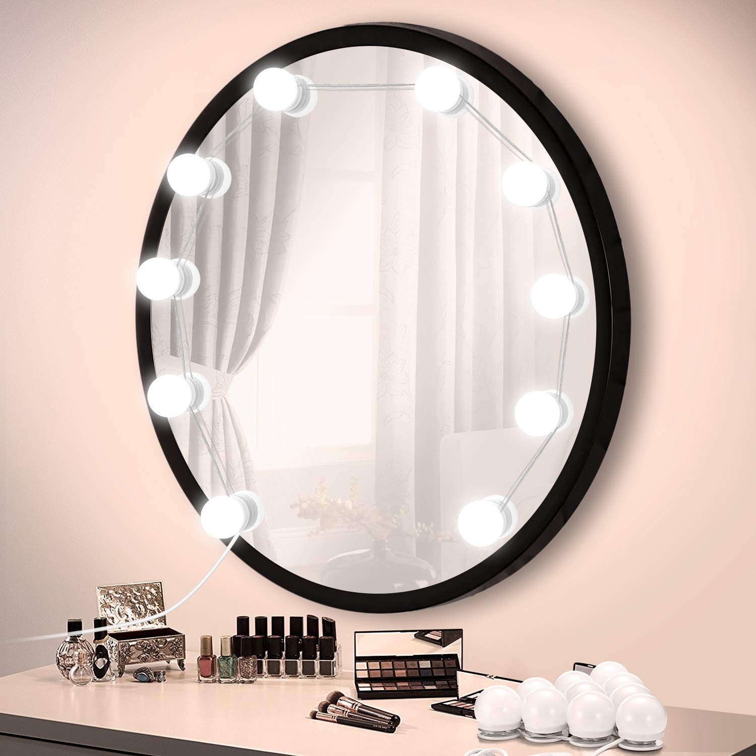 Luces LED para Espejo de Tocador, Maquillaje, 10 Bombillas Brillo ...